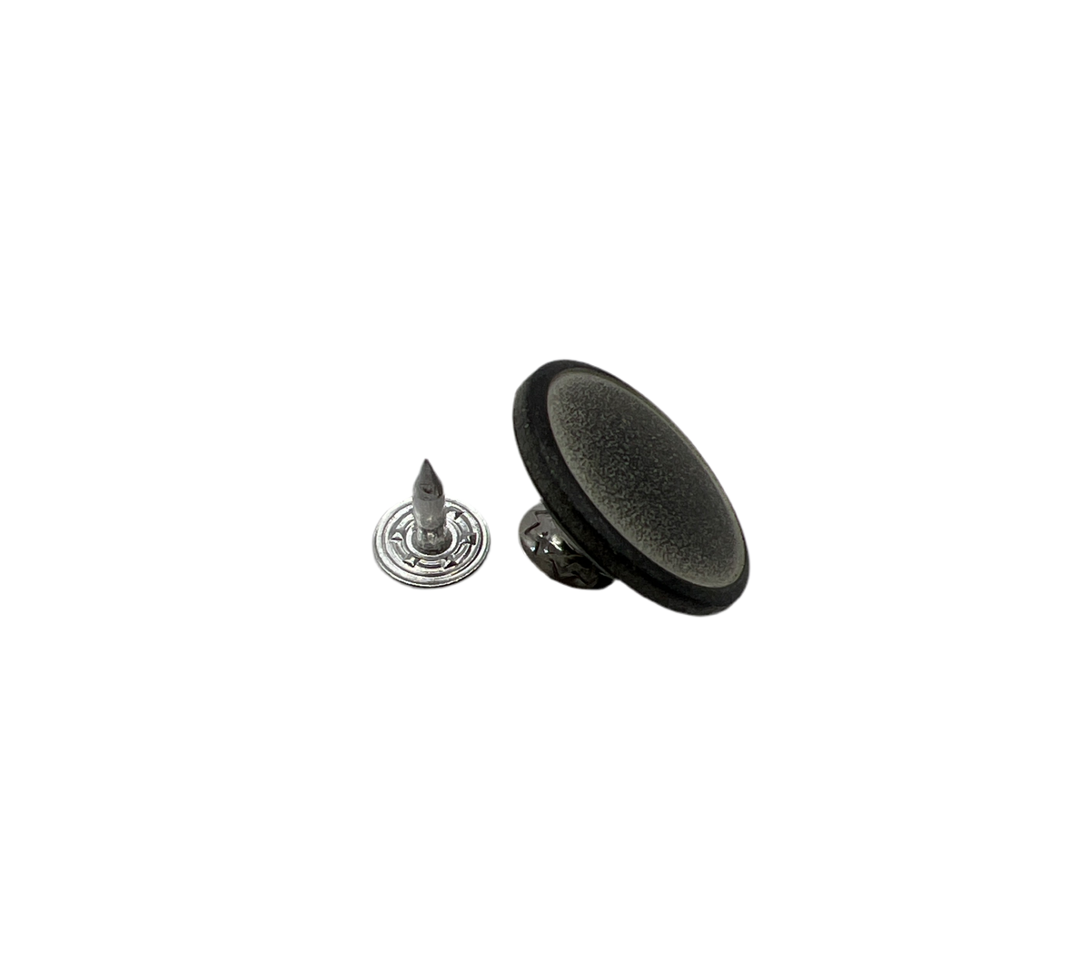 Tack Button Dark Grey & White – Nickel & Young